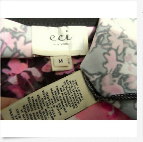 ECI | Tops | Eci New York Netting Covered Blouse M Pink Black | Poshmark